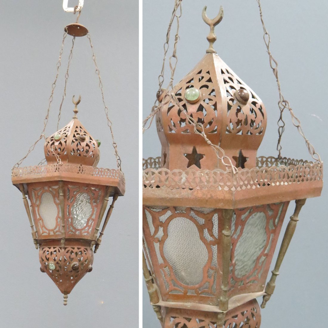 EGYPTIAN COPPER MOSQUE LAMP