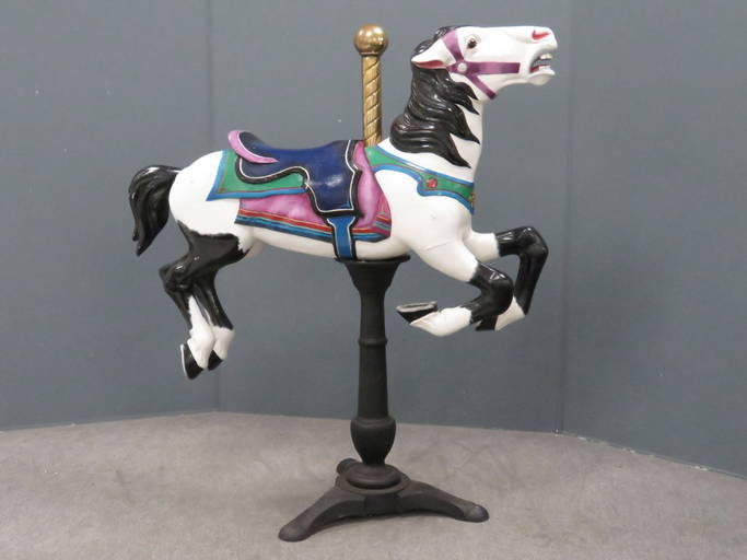 Vintage Painted Carved Wood Carousel Jumper