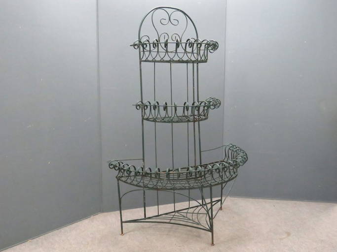 Painted Wrought Iron Flower Rack