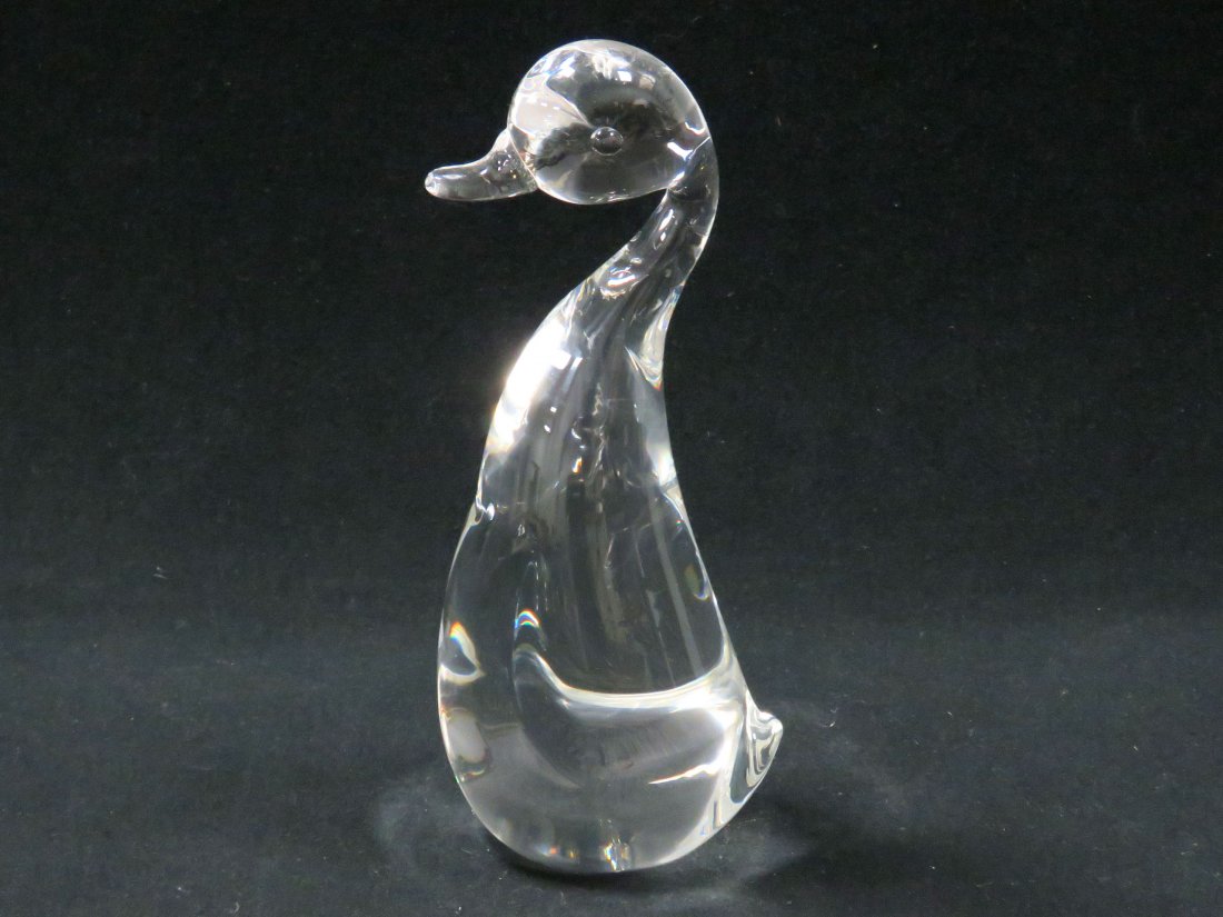 STEUBEN CRYSTAL DUCK, SIGNED