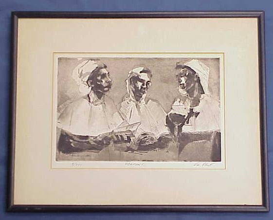 Etching, Spirituals, Signed Van Elliott
