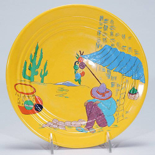 Bauer 9 3/8" Ringware Plate, Artist Decorated