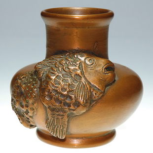 Clewell copper clad Weller vase, fish, seaweed, 8" - Jun 09, 2018 ...