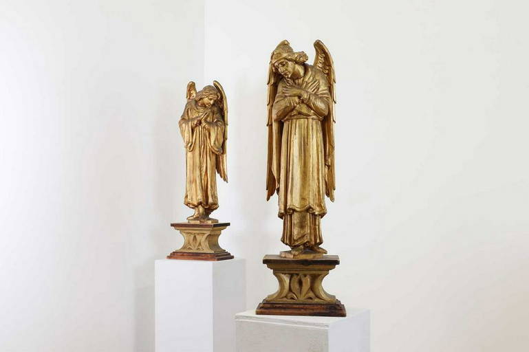 A pair of carved giltwood figures of angels, (#0393) on Sep 14, 2022 ...
