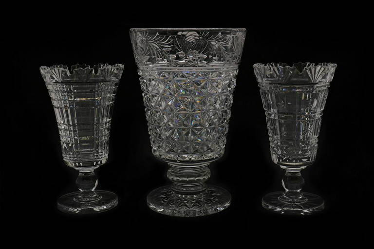 A Stuart Crystal Glass 'mansfield' Pattern Vase,