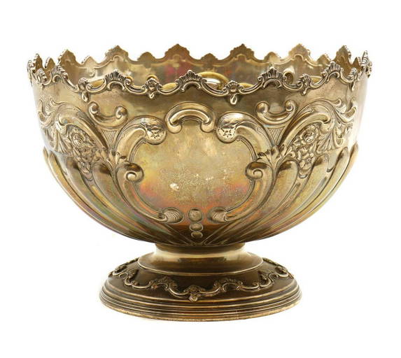 A Large Silver Punch Bowl,