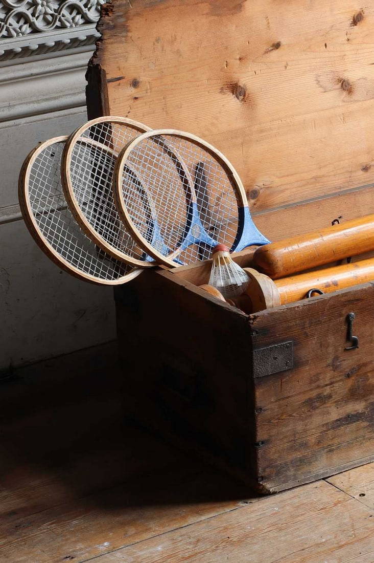 A Garden Badminton Set By F W Last, Auction