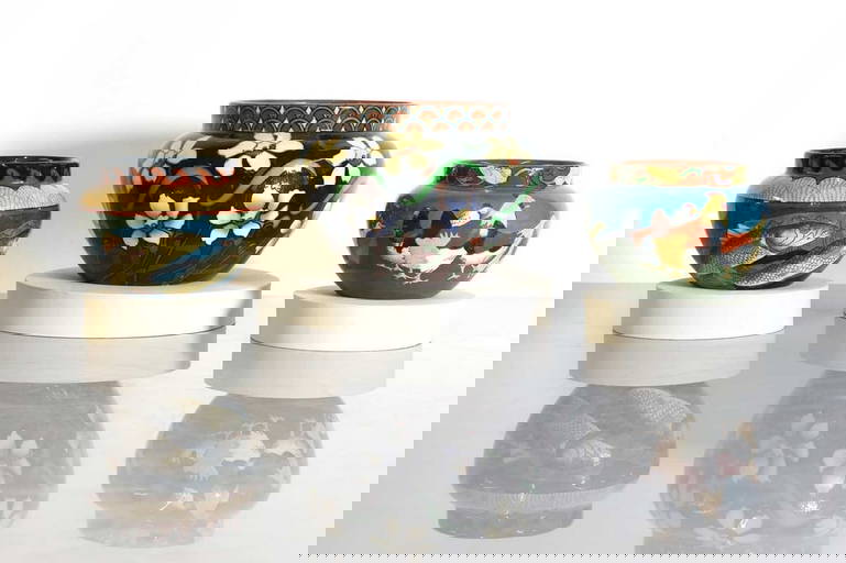 Three Foley 'intarsio' Pottery Jardinières,