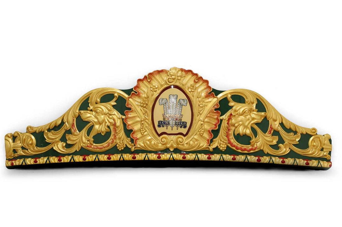 A Large And Well-carved Curving Fairground Carousel Dome Panel By C J ...