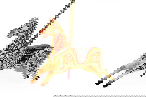 A Large Double-seated Fairground Carousel Galloper Horse By F Savage ...