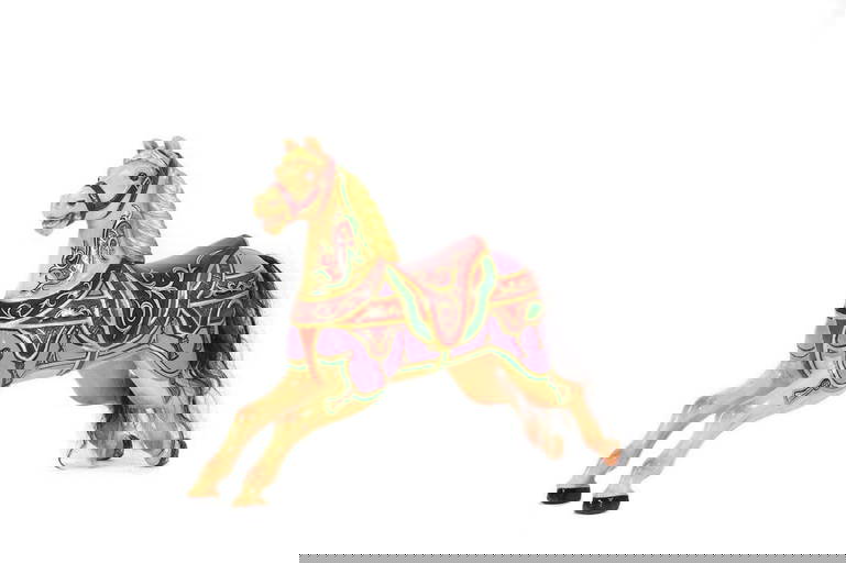 A Carved Wooden Fairground Carousel Juvenile 'dobby' Horse Attributed ...