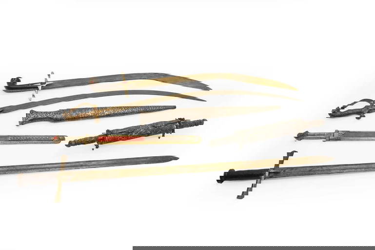 A Collection Of Indian And Middle Eastern Swords,