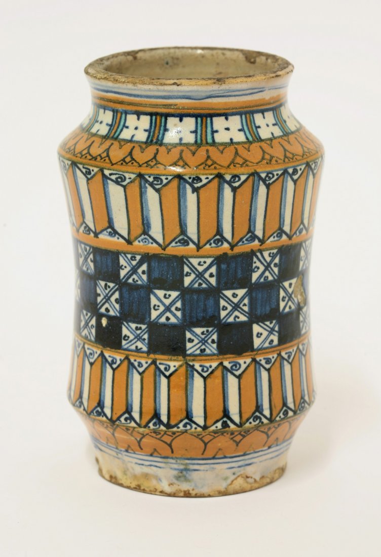 A copper lustre Albarello, probably 16th century and