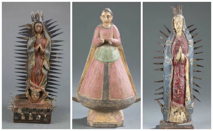 A Group Of 3 Mexican Figures. 20th Century.