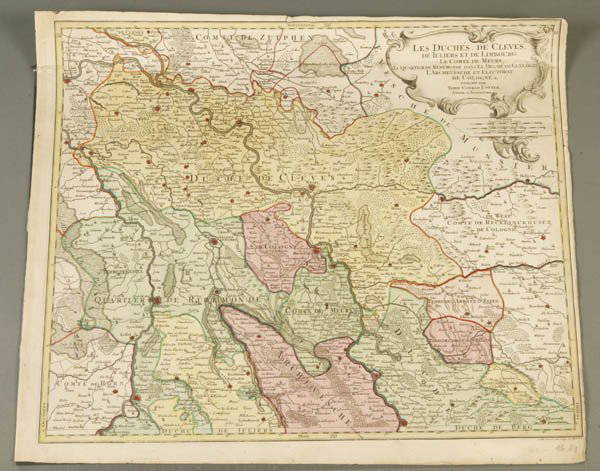 Map: Les Duches De Cleves (1764), Early Coloring.