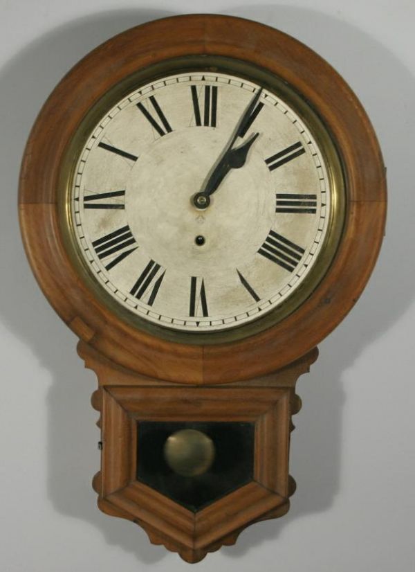 099: An Ansonia Clock Co. round drop wall clock