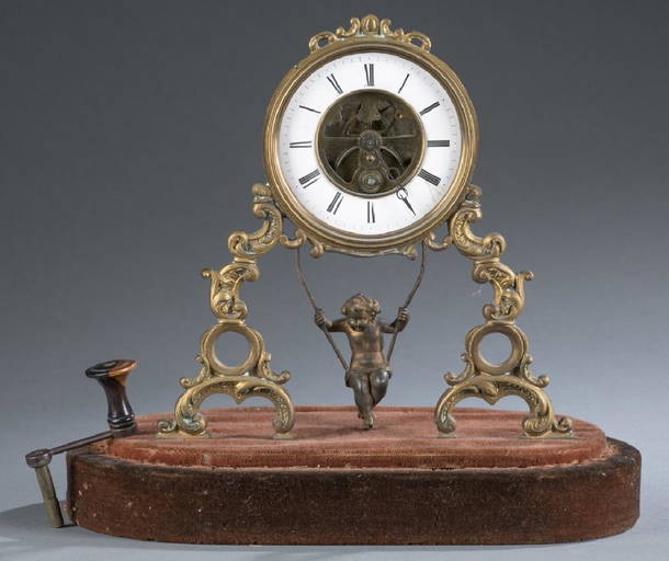 Echappement Brevete Clock W/ Cherub Pendulum