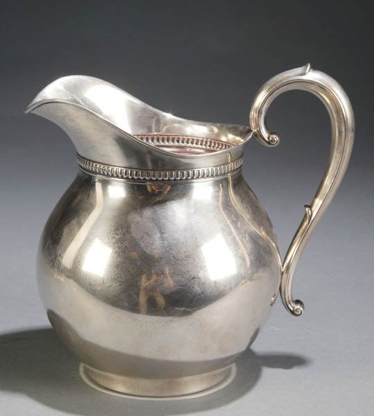 190: Wallace sterling silver water pitcher.