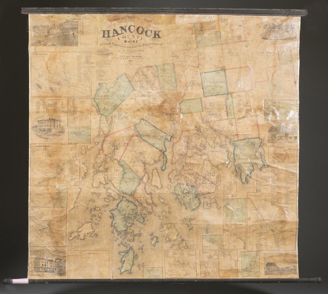 Topographical Map Of Hancock County Maine. 1860.