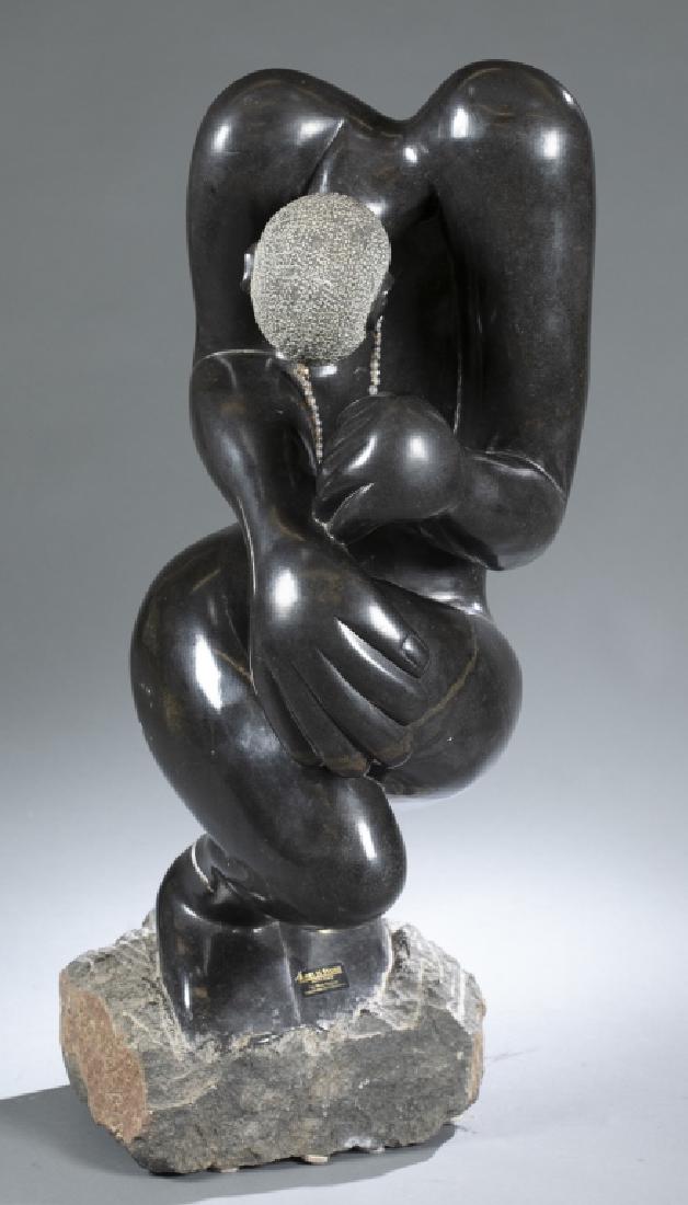 South African Stone Figure Sculpture. 20th Century