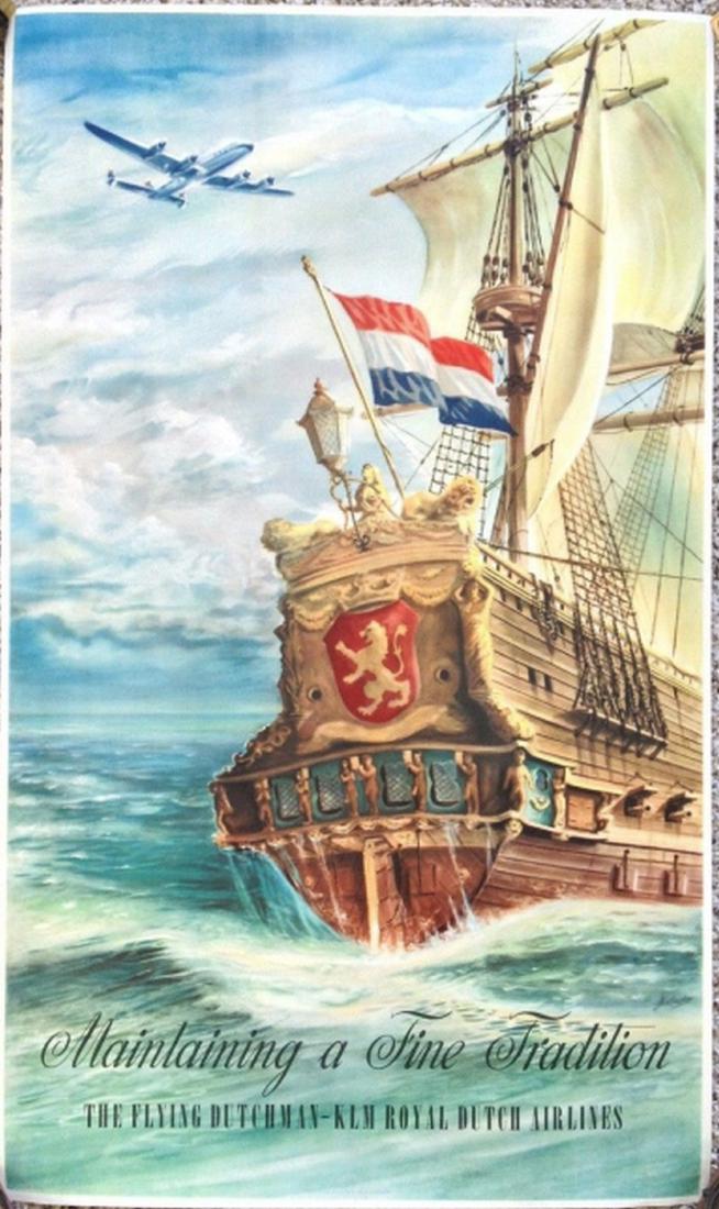 KLM Royal Flying Dutchman Poster. c.1950.