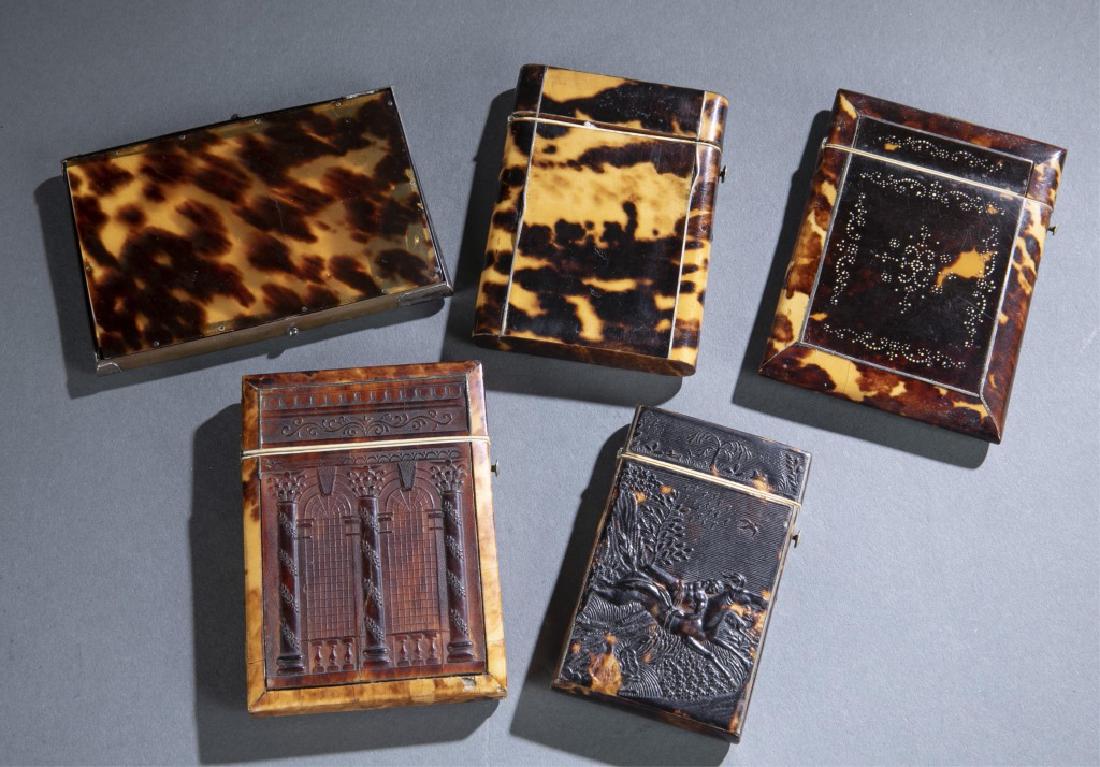 5 Tortoise Shell Calling Card Cases.