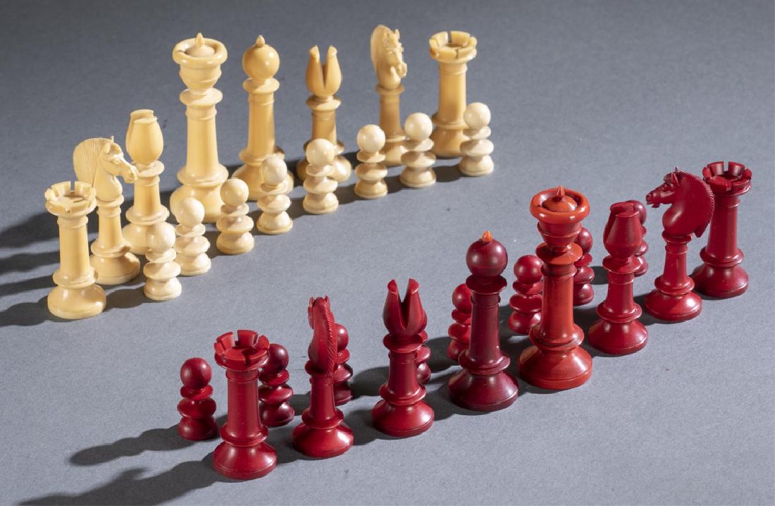 Danish Chess Set, Narwhal Ivory, circa 1800.