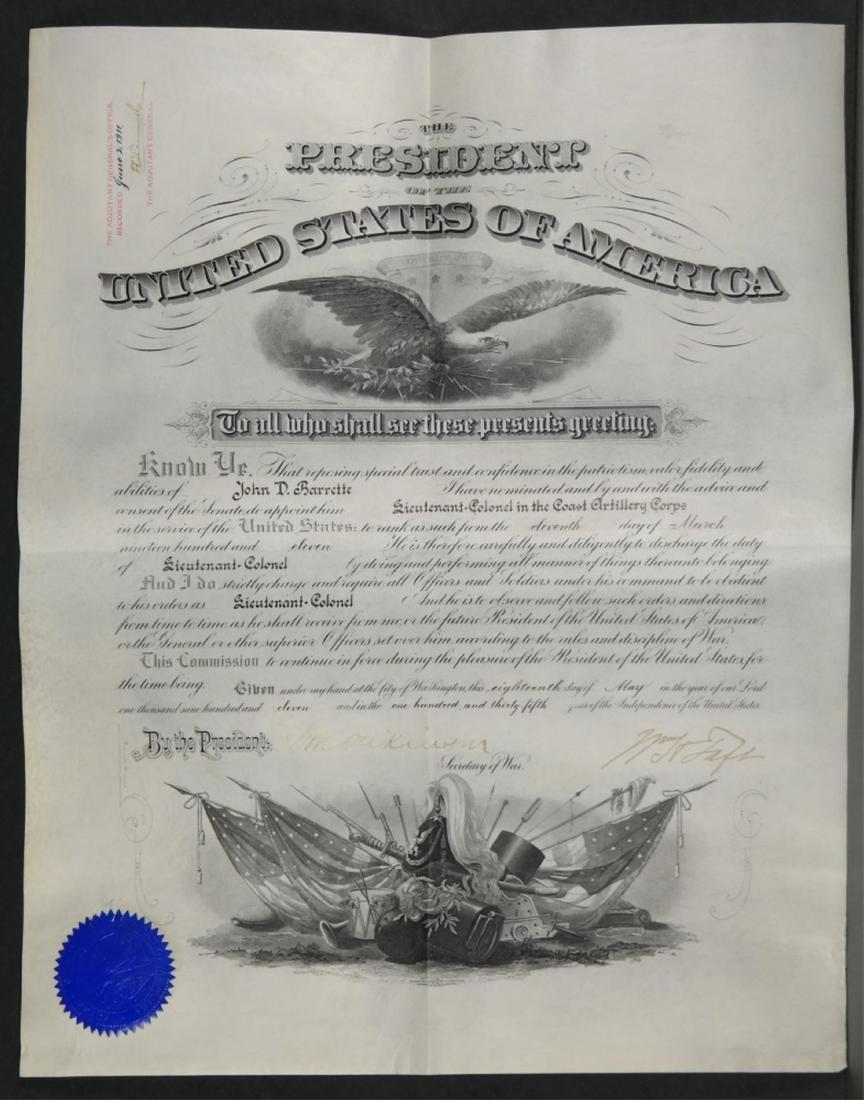 Presidential commission signed by Taft, June 1911.
