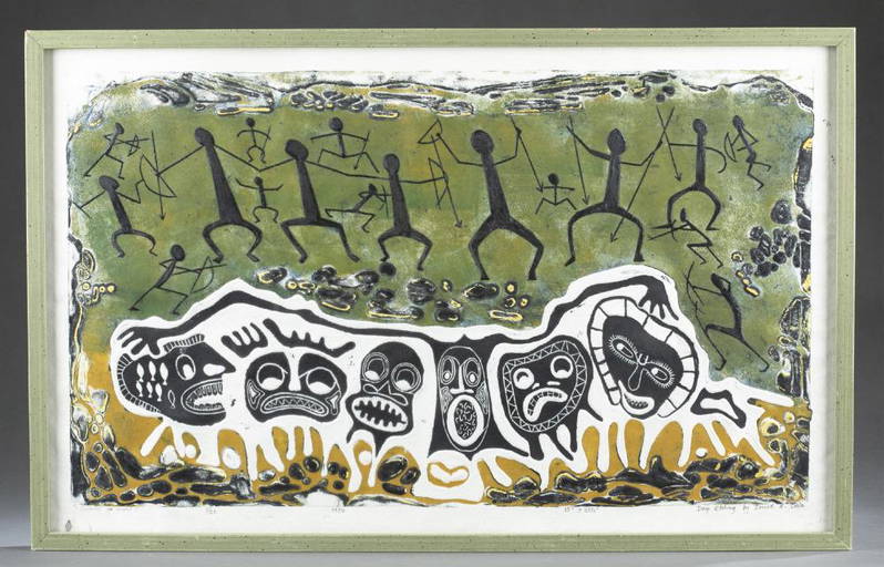 David H. Dale, Spirits Go Away, 1974, Etching.