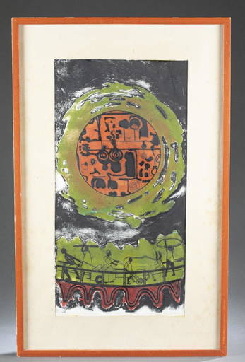 David H Dale, When The Sun Sets, 1973, Etching.