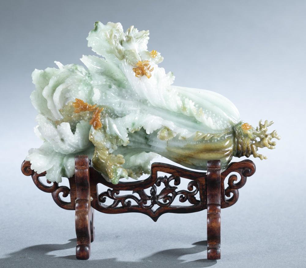 Chinese hand carved jadeite cabbage with stand. - Jan 25, 2020 | Quinn ...