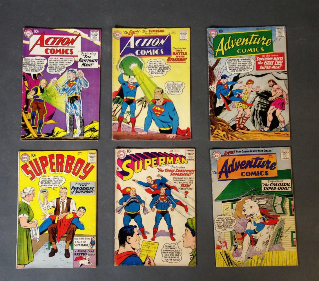Six Dc Comics 1950s Silver Age Superman Comics
