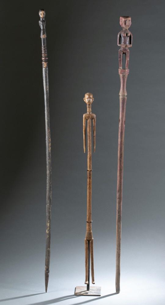 3 East African Style Wooden Staffs. 20th c. - Mar 04, 2020 | Quinn's ...