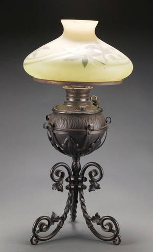 Handel Lamp Shade On Bradley & Hubbard Base