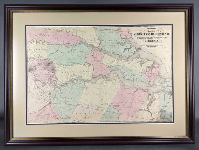 2 Framed Maps. Civil War Views Of Virginia.