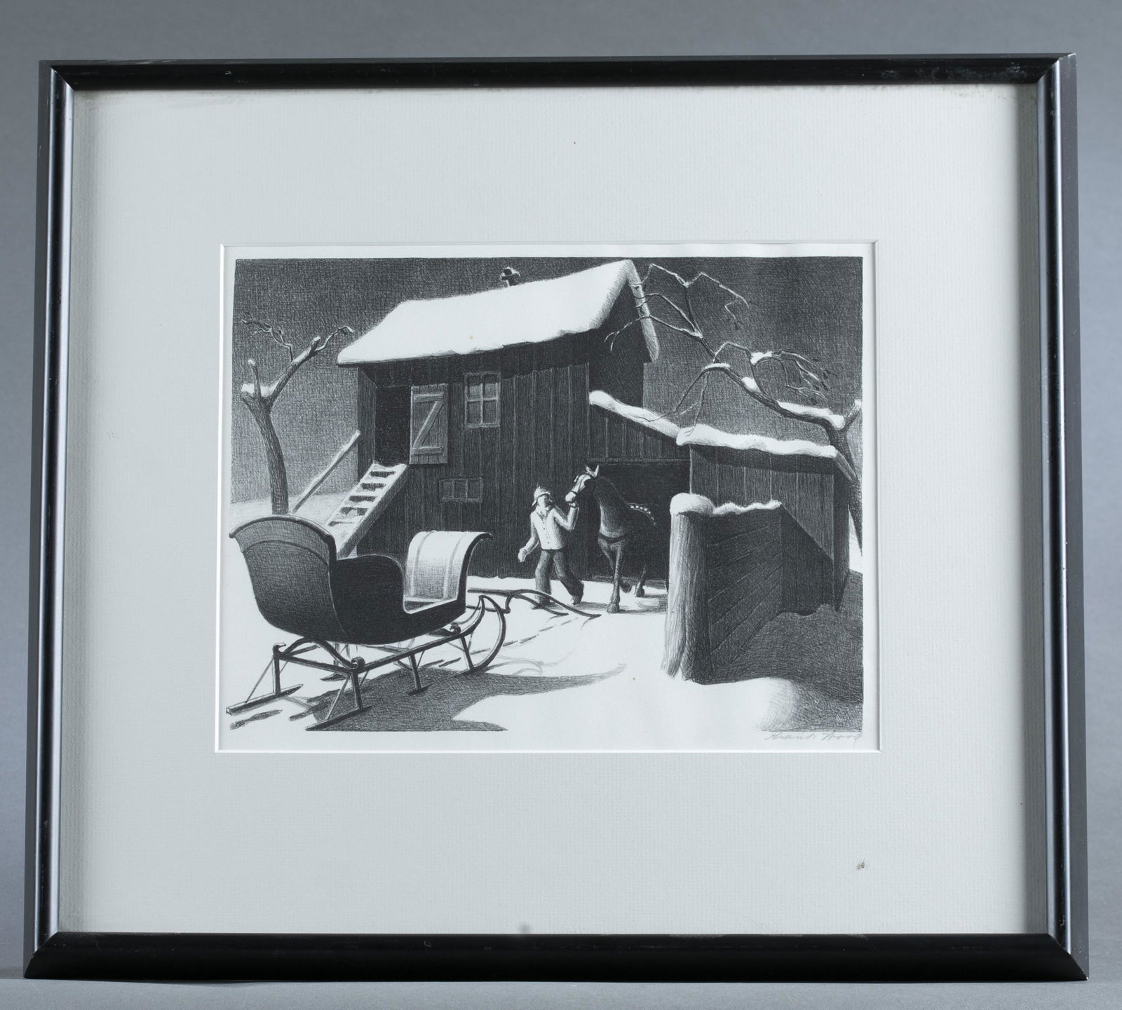 Grant Wood. December Afternoon. 1941. Litho.