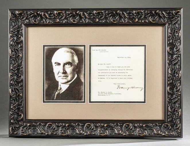 Warren G. Harding Type Signed Letter