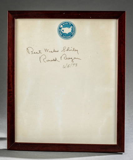 Ronald Reagan Autograph. 1973.