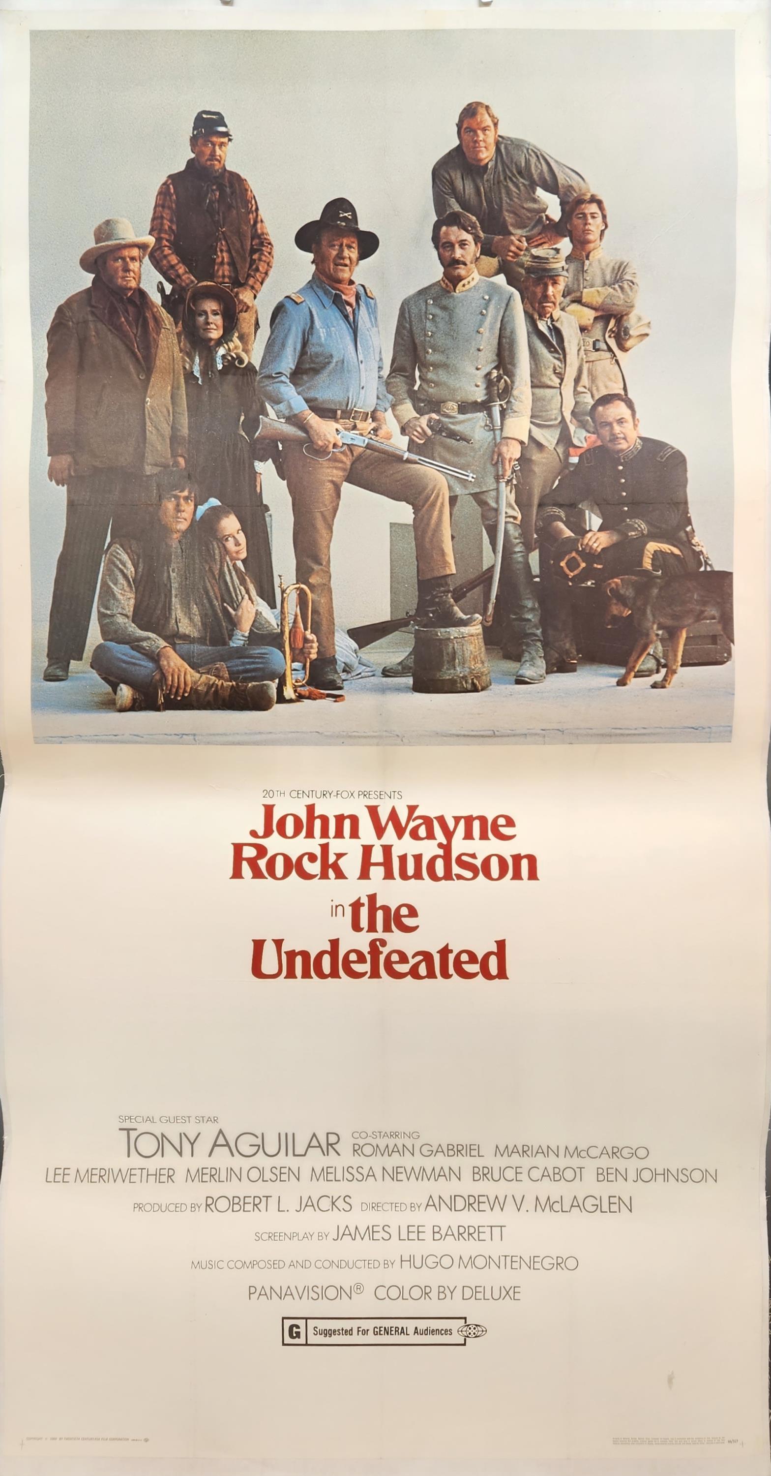 John Wayne. The Undefeated Movie Poster. Auction