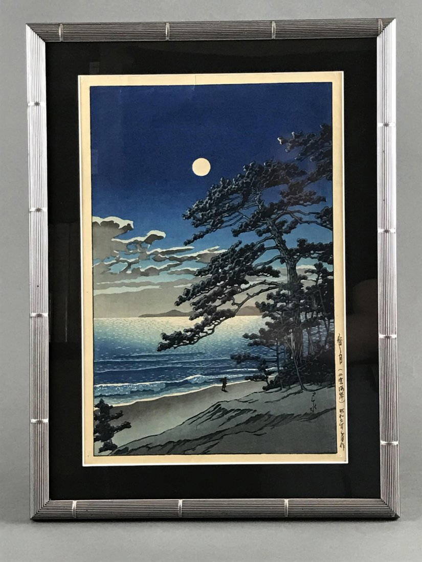 Kawase Hasui, "spring Moon, Ninomiya Beach", 1932 Auction