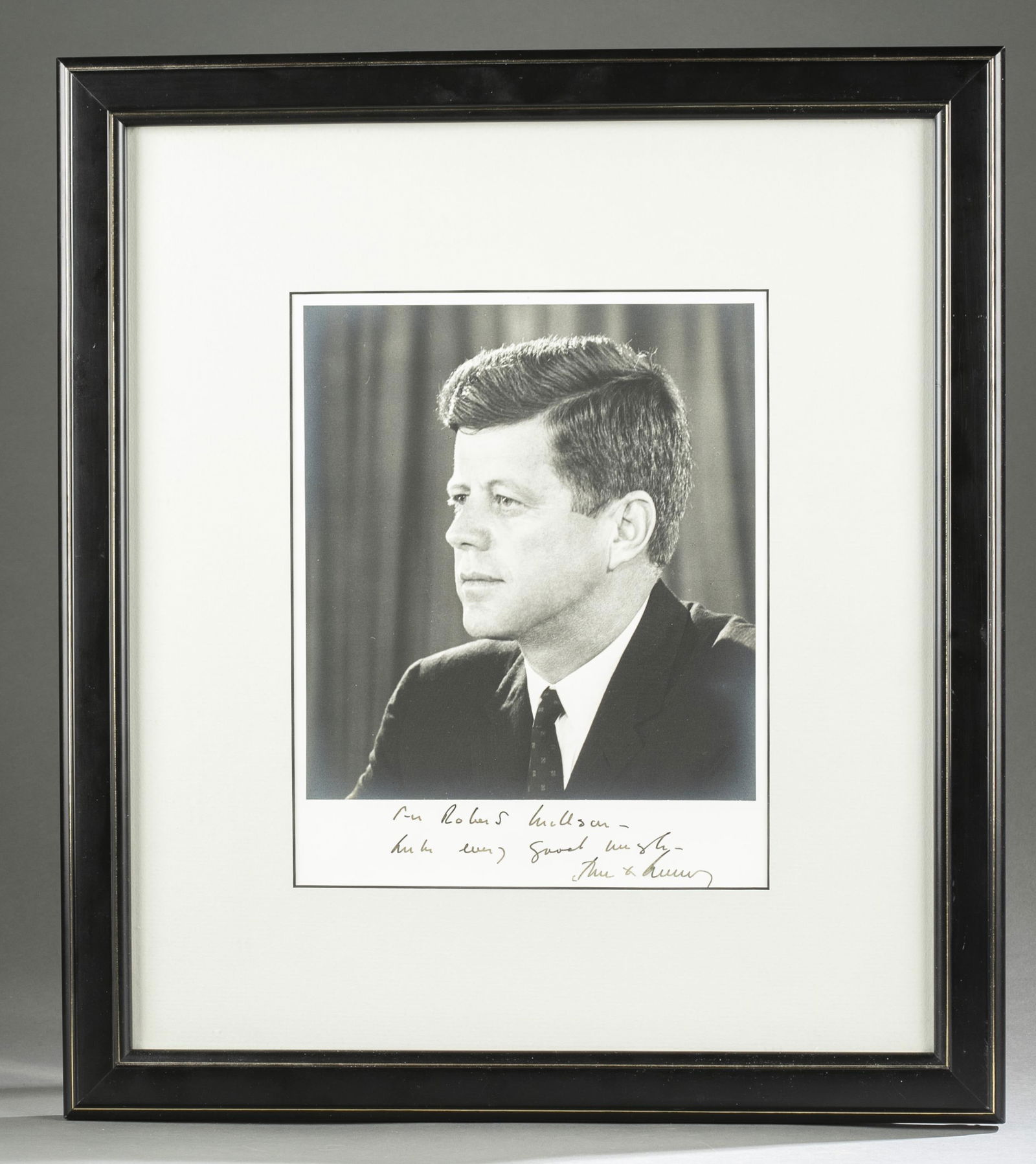 John F. Kennedy Signed Portrait. Auction
