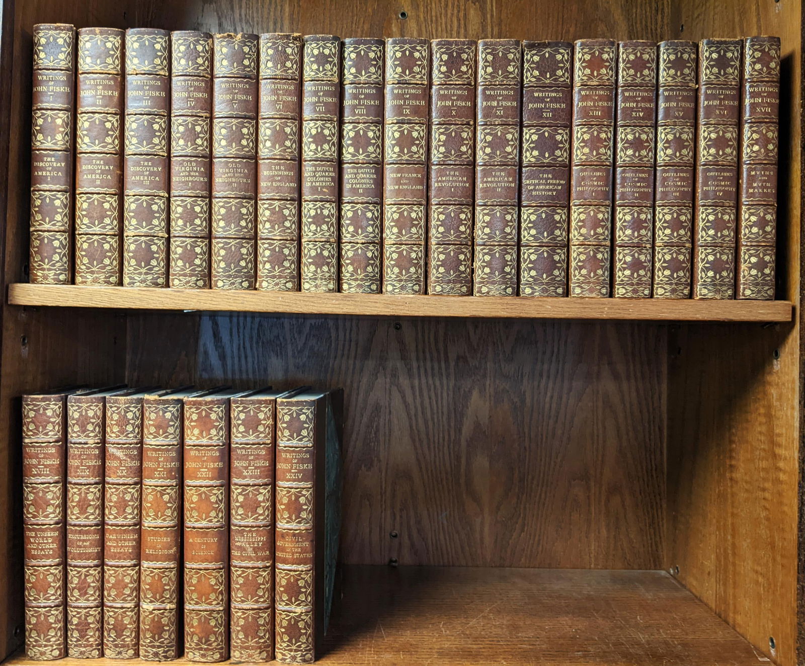 Fiske. The Writings. Edition De Luxe. Auction