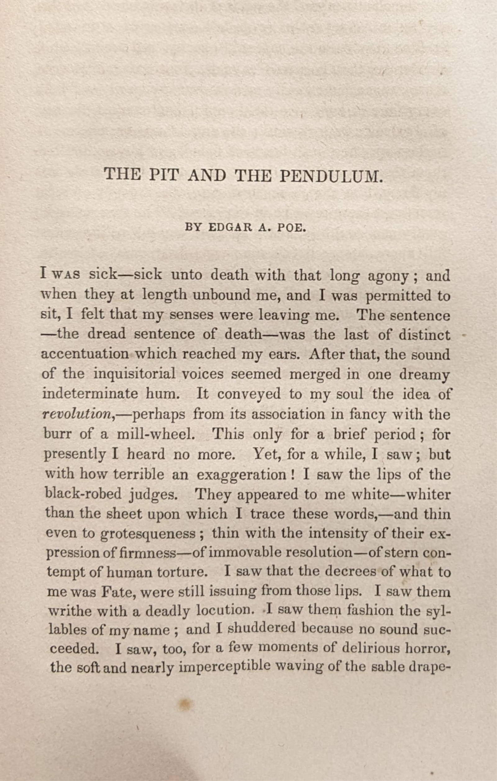 Poe. The Pit And The Pendulum. Auction