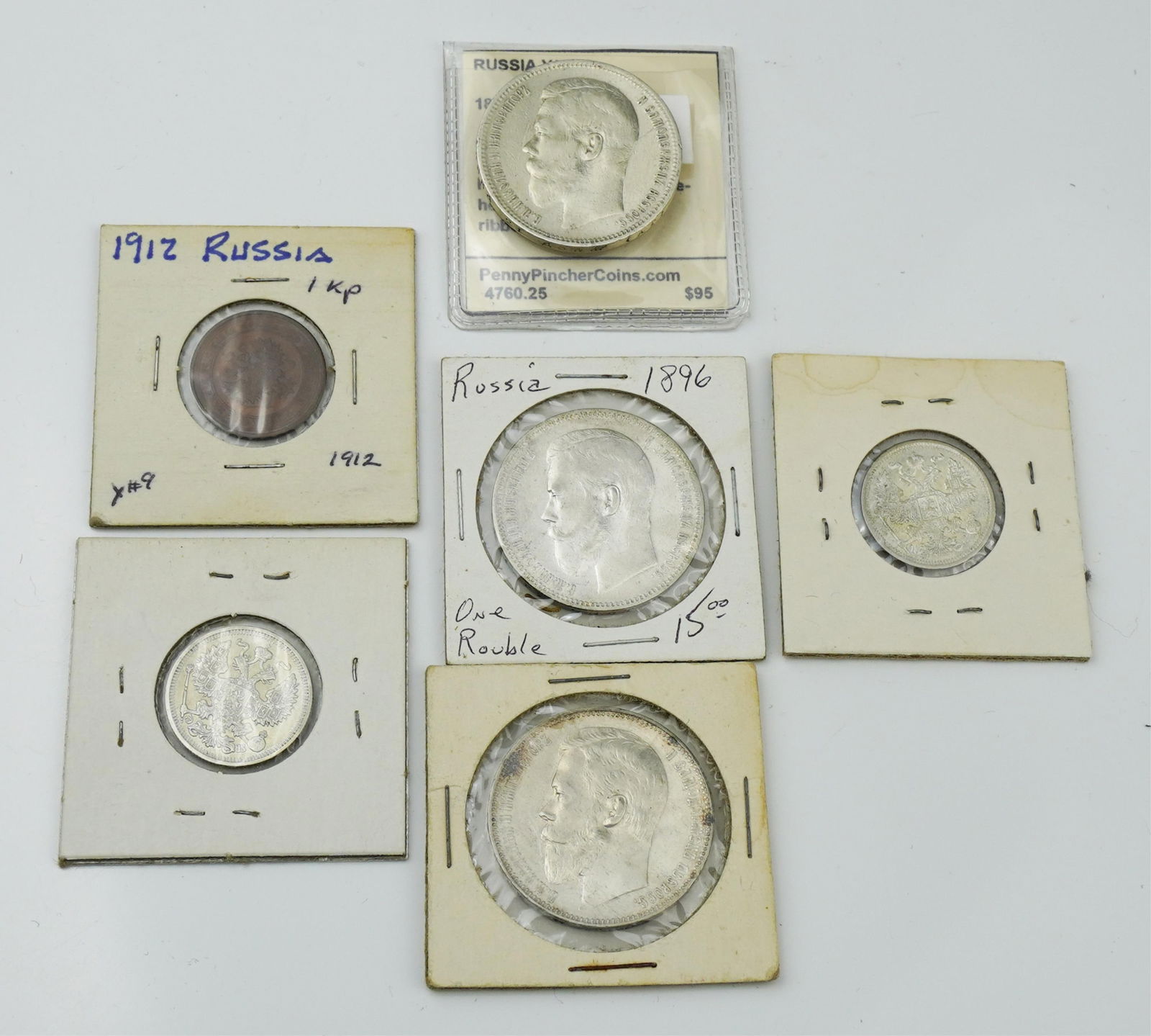 6 Russian Empire Nicholas Ii Coins Auction