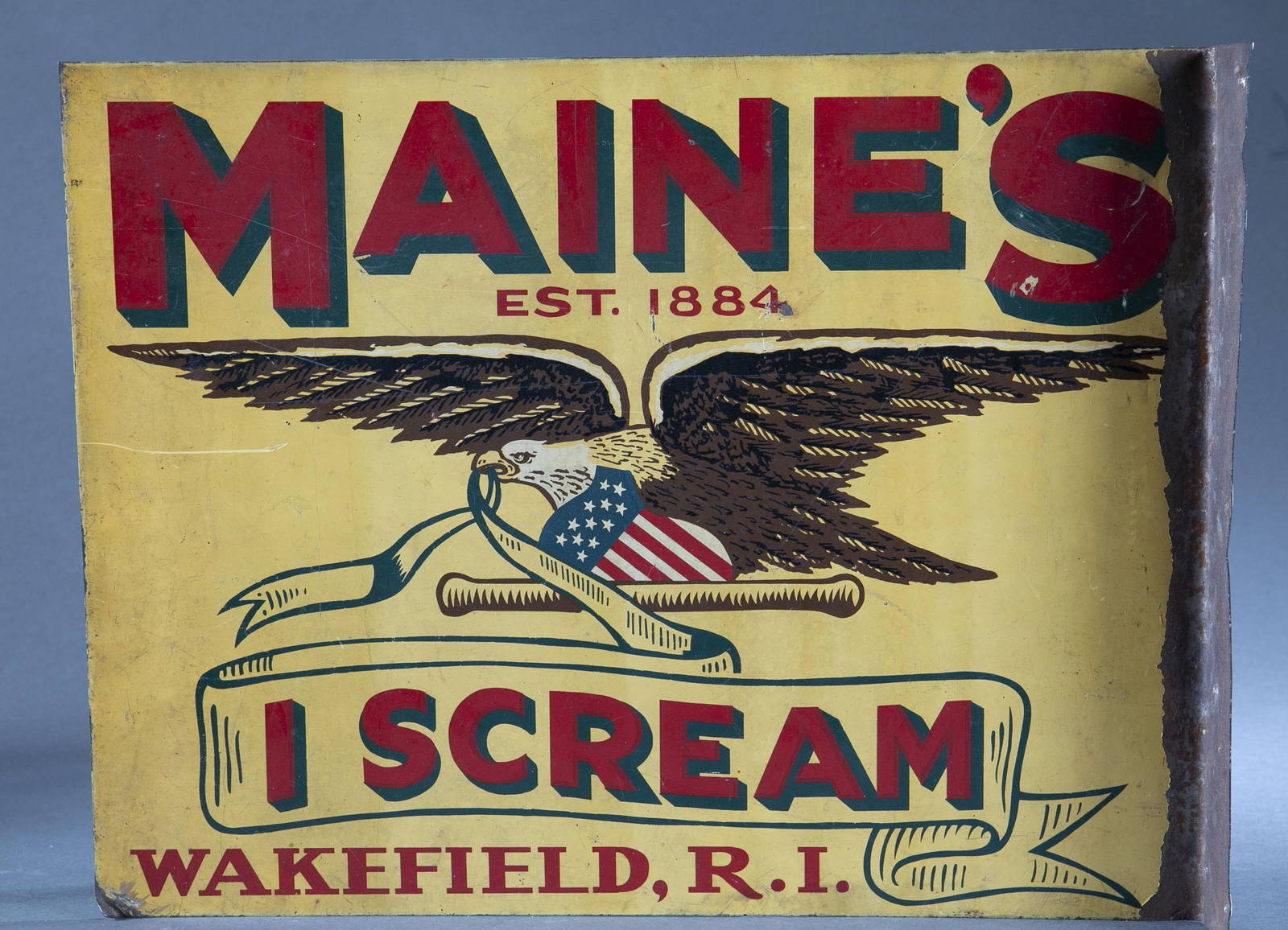 "maine's I Scream" Metal Sign. Auction