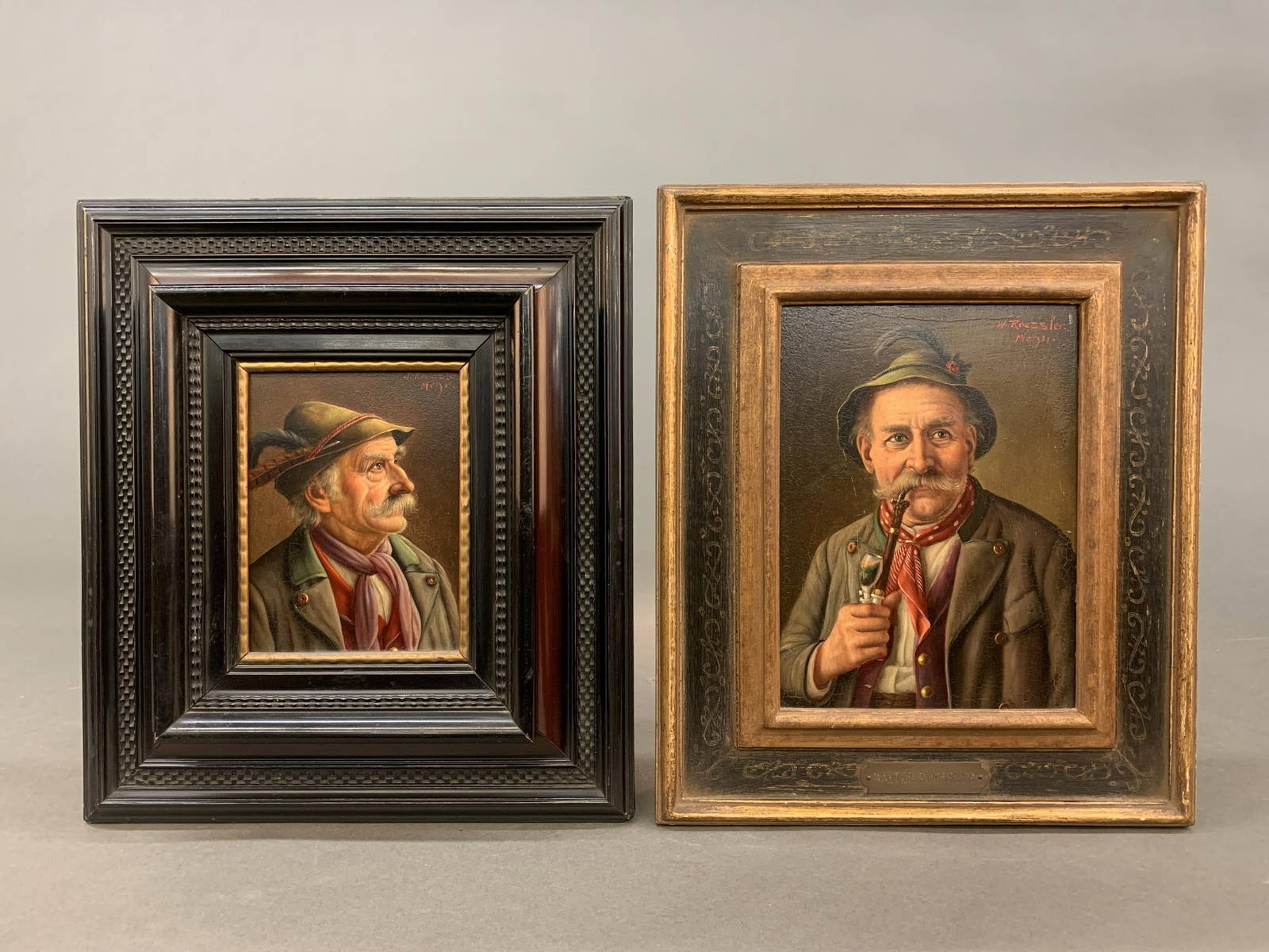 2 Walter Roessler Portraits. Auction