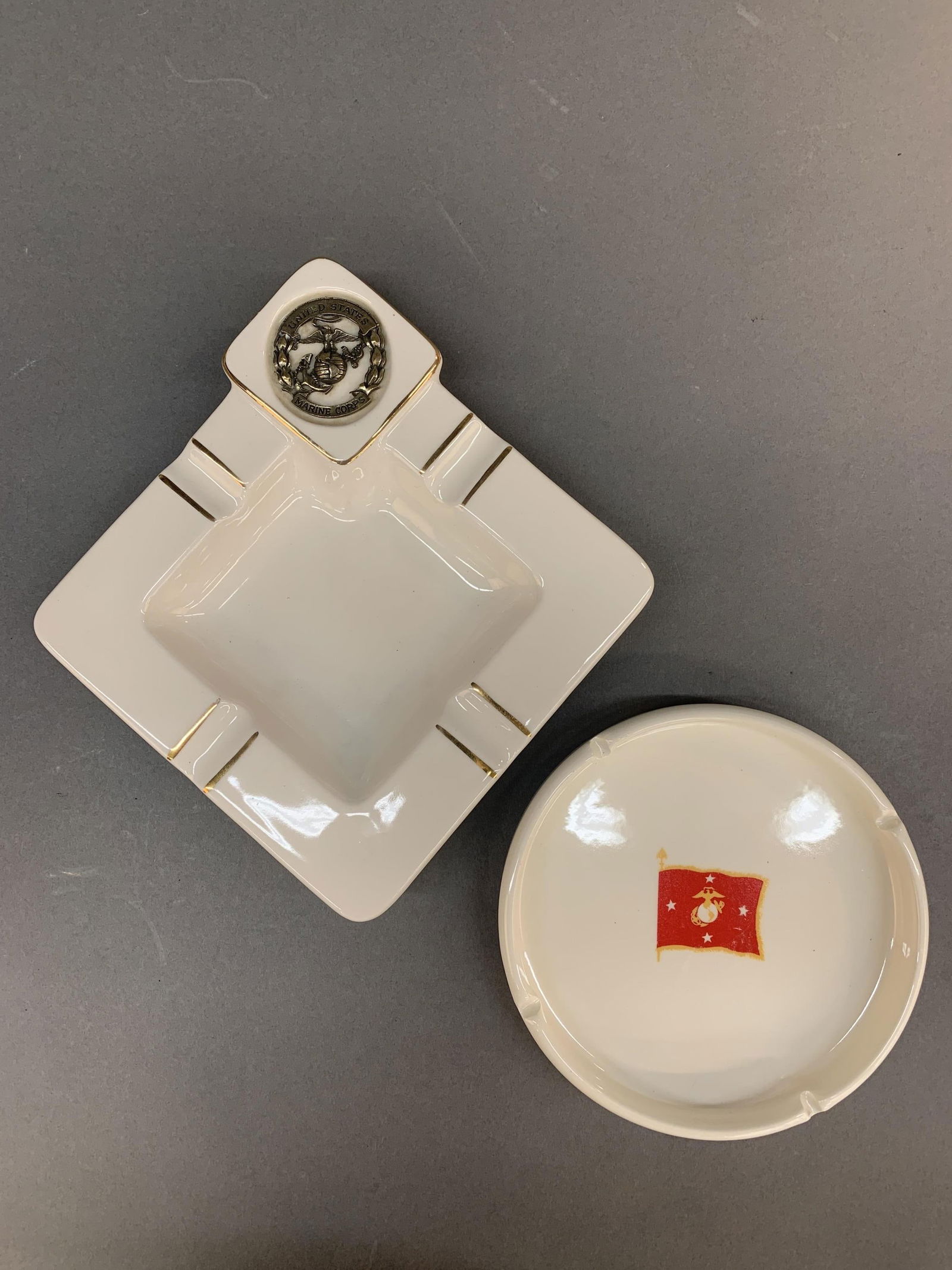 2 Gen. Gray Ashtrays. Auction