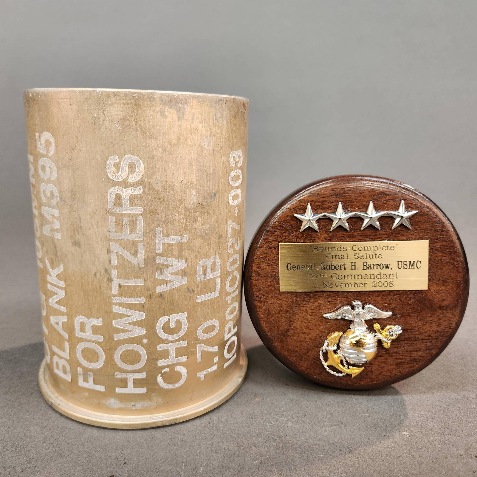 Gen. Robert H. Barrow Funerary Gun Salute Shell Auction