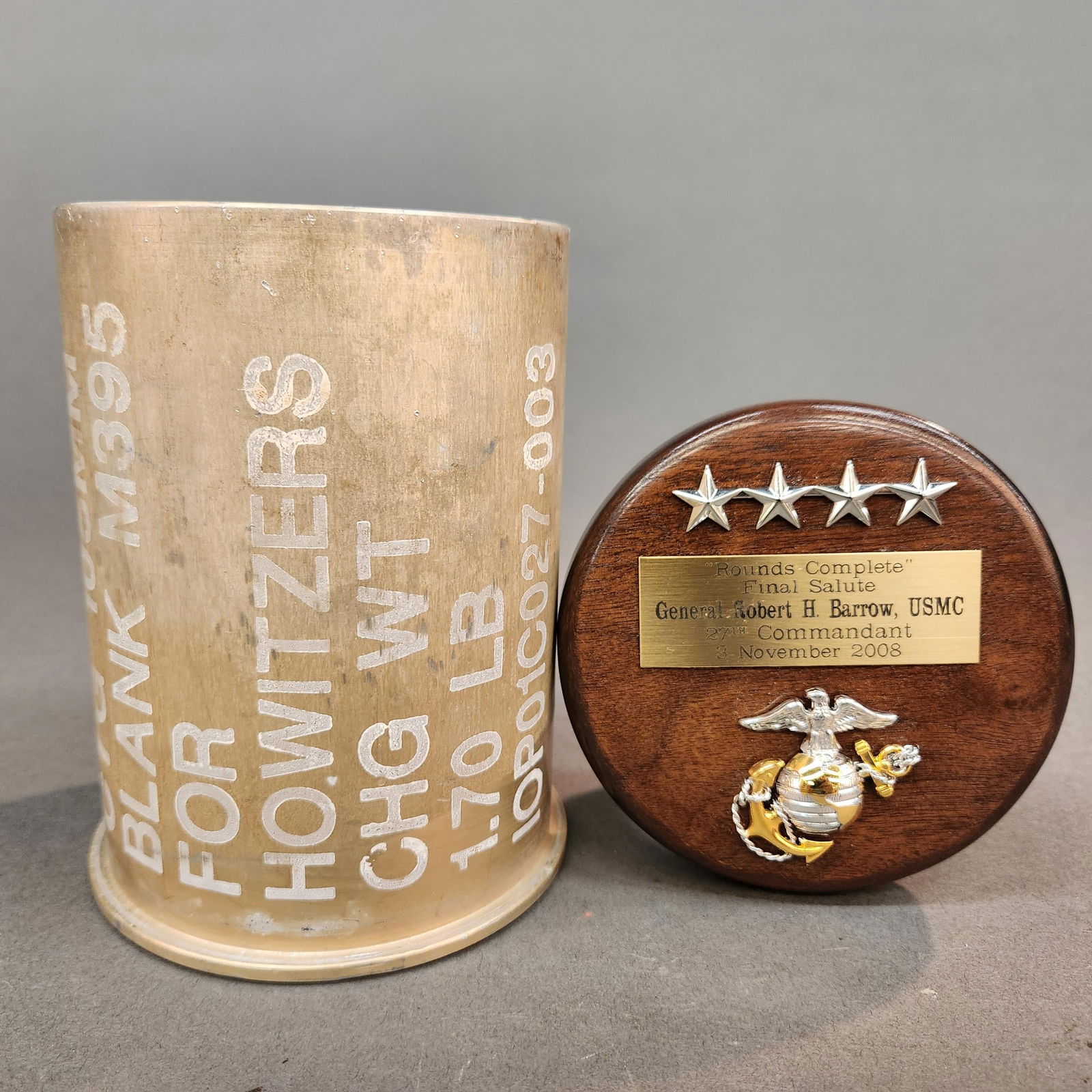 Gen. Robert H. Barrow Funerary Gun Salute Shell Auction