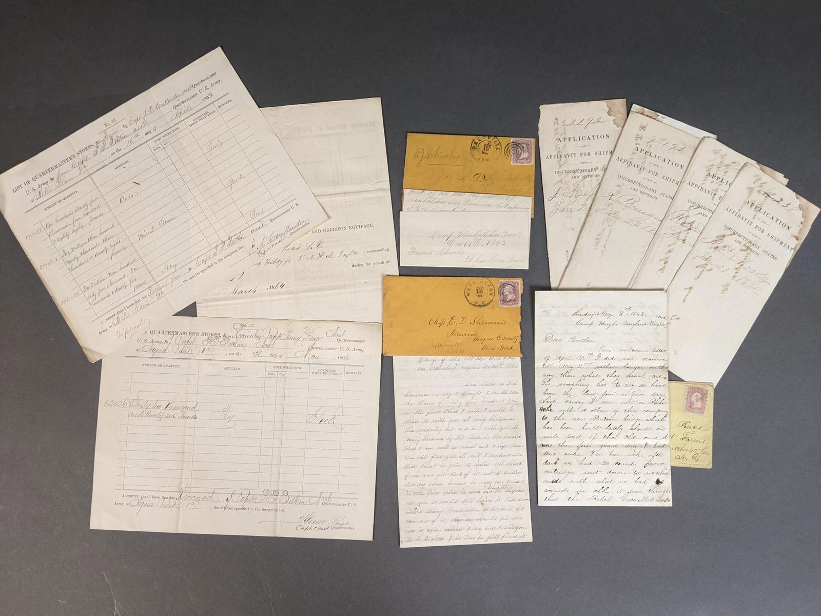 Collection Of Civil War Documents And Letters. Auction